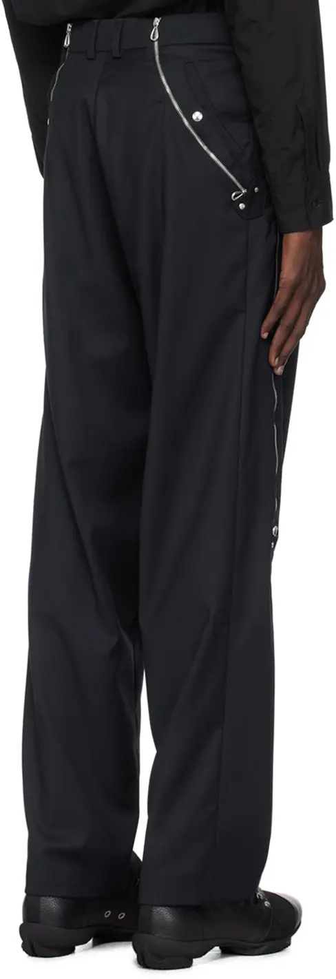 Kiko Kostadinov Knox Zip Trousers In Dark Navy - 60% Off